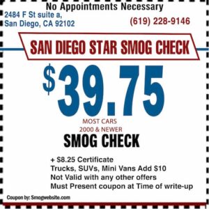 Discount Smog Coupon Near Me San Diego | (619) 228-9146